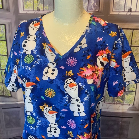 Disney | Tops | Nurse Scrubs Medical Top Olaf Frozen Ii Disney S Small ...